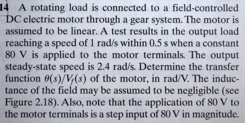 Solved A rotating load is connected to a field-controlled | Chegg.com