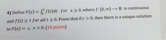 Solved Define F(x) = integral^x_0 f(t)dt for x ge 0, where | Chegg.com