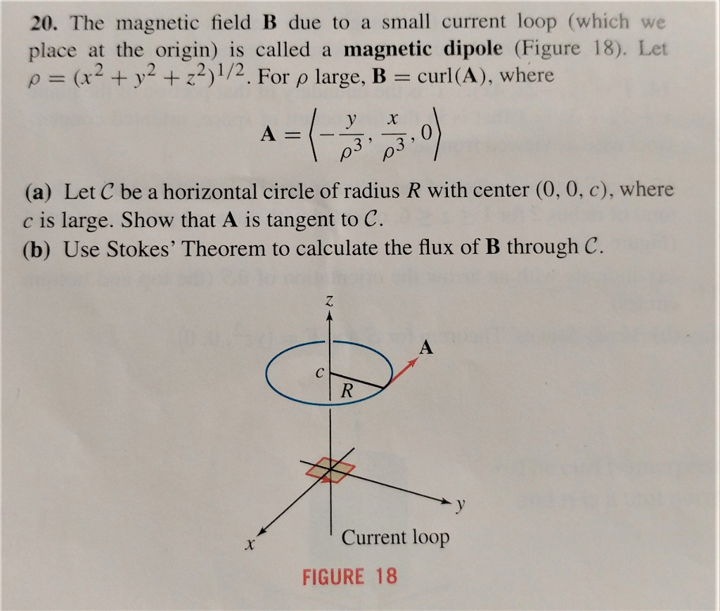Solved 20. The magnetic field B due to a small current loop | Chegg.com