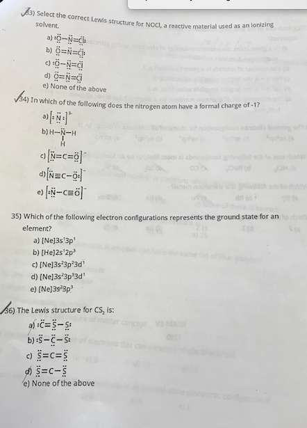 Nocl Lewis Structure