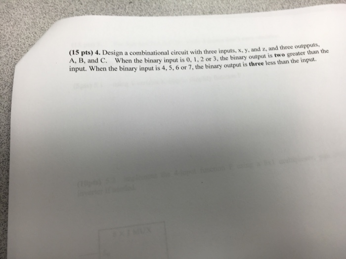 Solved Design A Combinational Circuit With Three Inputs X