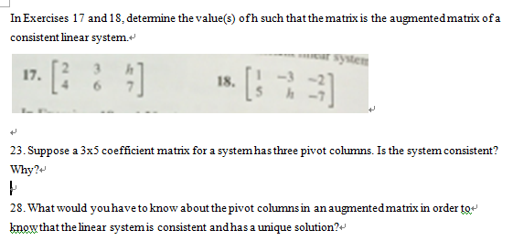 Solved In Exercises 17 And 18 Determine The Value S Of H