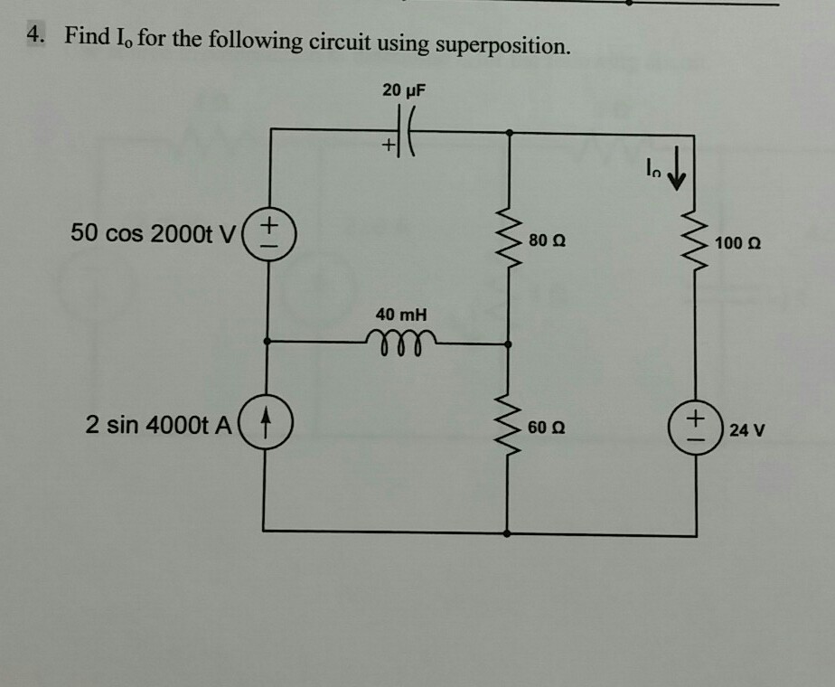 Solved 4. Find I0 for the following circuit using | Chegg.com
