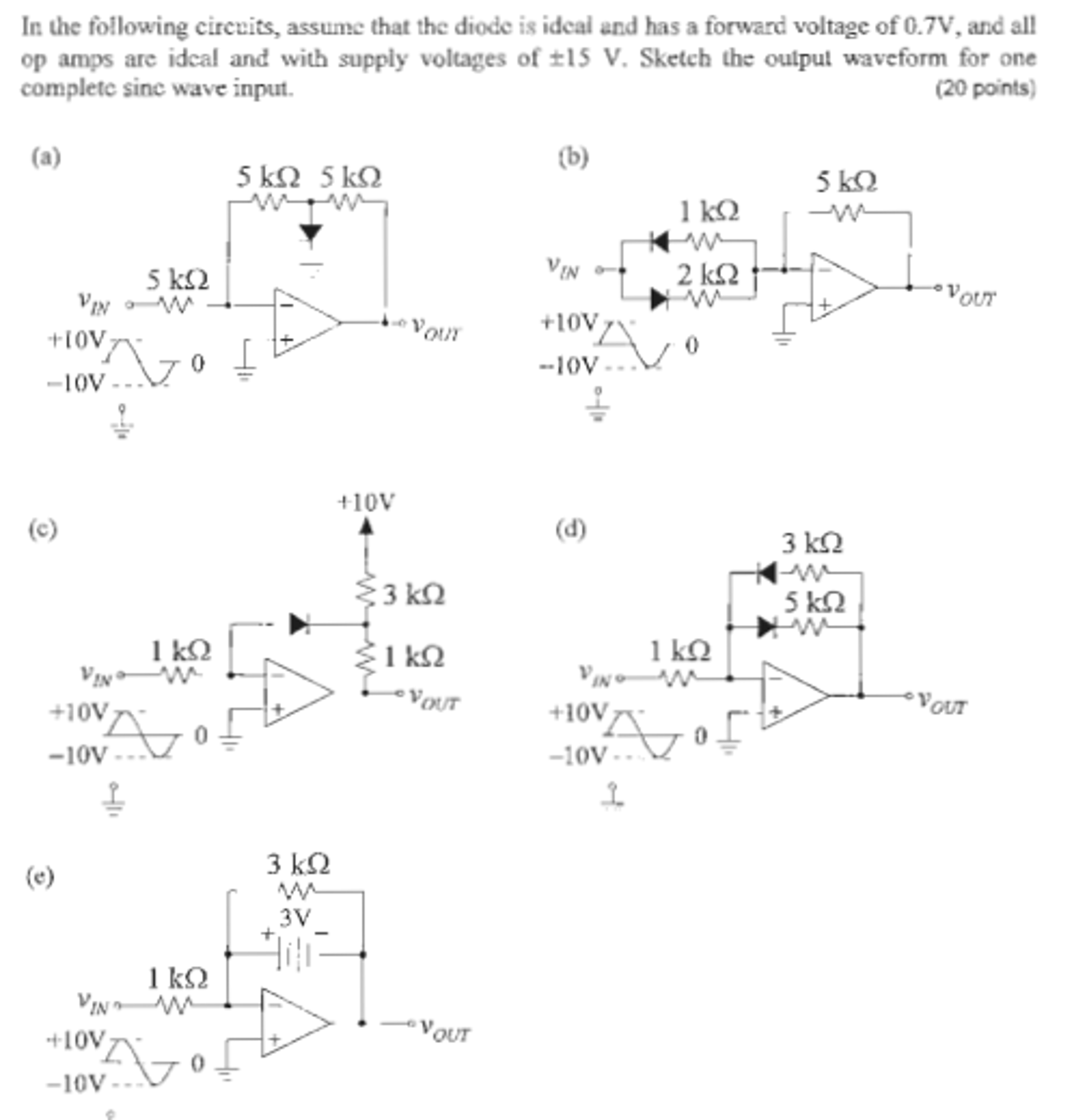 In the following circuits, assume that the diode is | Chegg.com