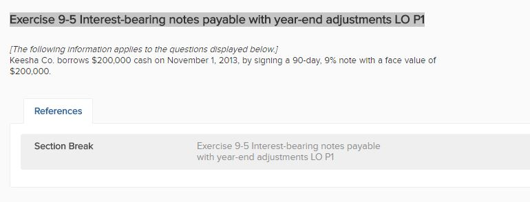 Solved Exercise 9-5 Interest-bearing notes payable with | Chegg.com