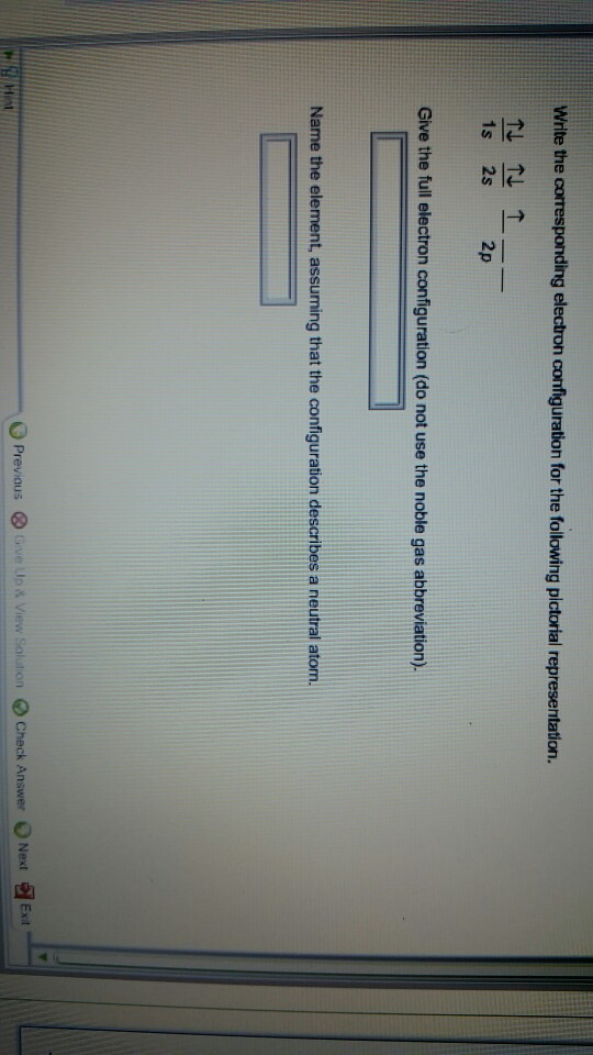 Solved Write The Corresponding Electron Configuration For