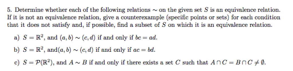 Solved Determine whether each of the following relations ~ | Chegg.com