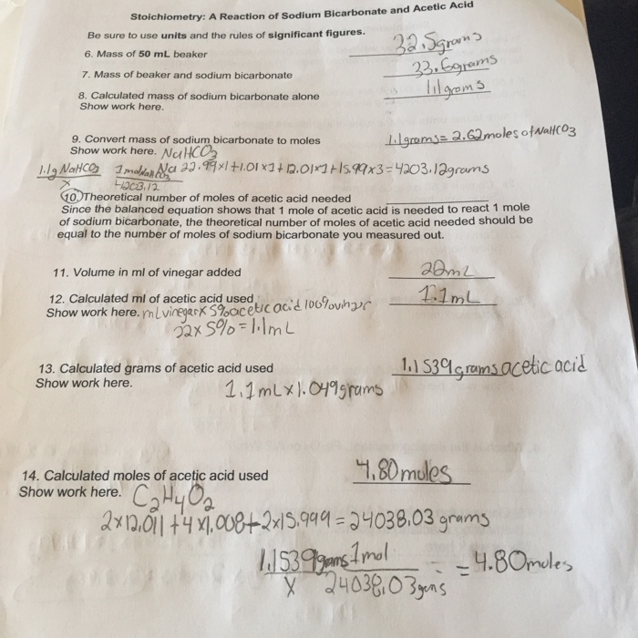 Solved Stoichiometry and Limiting Reagent Calculations In | Chegg.com