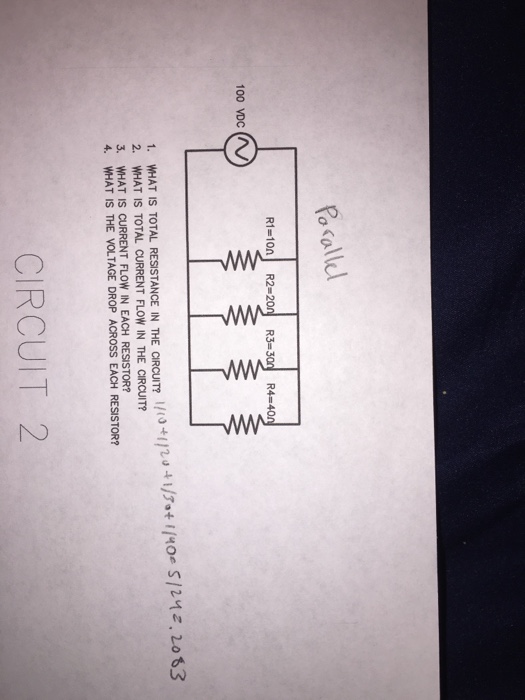Solved What Is Total Resistance In The Circuit 2 What Is Chegg