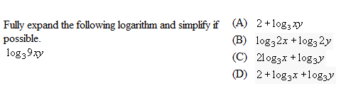 Solved Fully expand the following logarithm and simplify if | Chegg.com