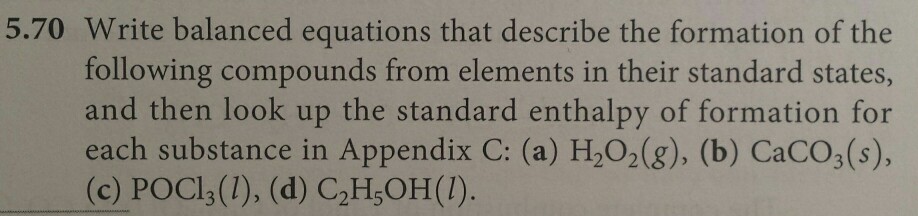 5.70 Write balanced equations that describe the | Chegg.com