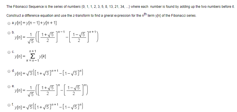 Solved The Fibonacci Sequence is the series of numbers (0, | Chegg.com