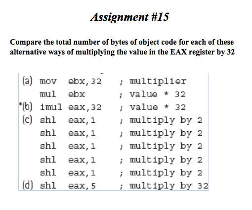 Solved Assignment #15 Compare the total number of bytes of | Chegg.com