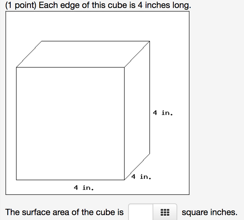 Solved Each edge of this cube is 4 inches long. The surface | Chegg.com