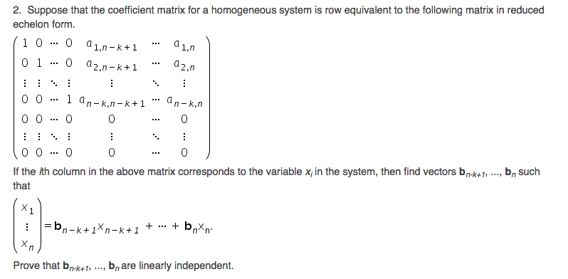 Solved Suppose that the coefficient matrix for a homogeneous | Chegg.com