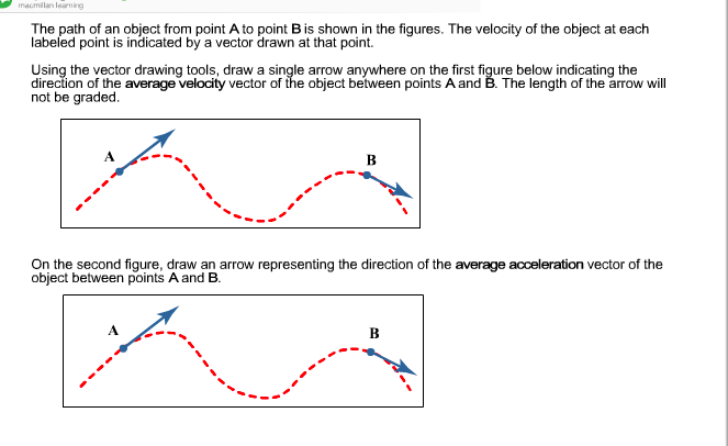 Solved The path of an object from point A to point B is | Chegg.com