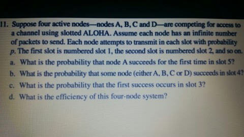 Solved Suppose four active nodes-nodes A. B. C and D-are | Chegg.com