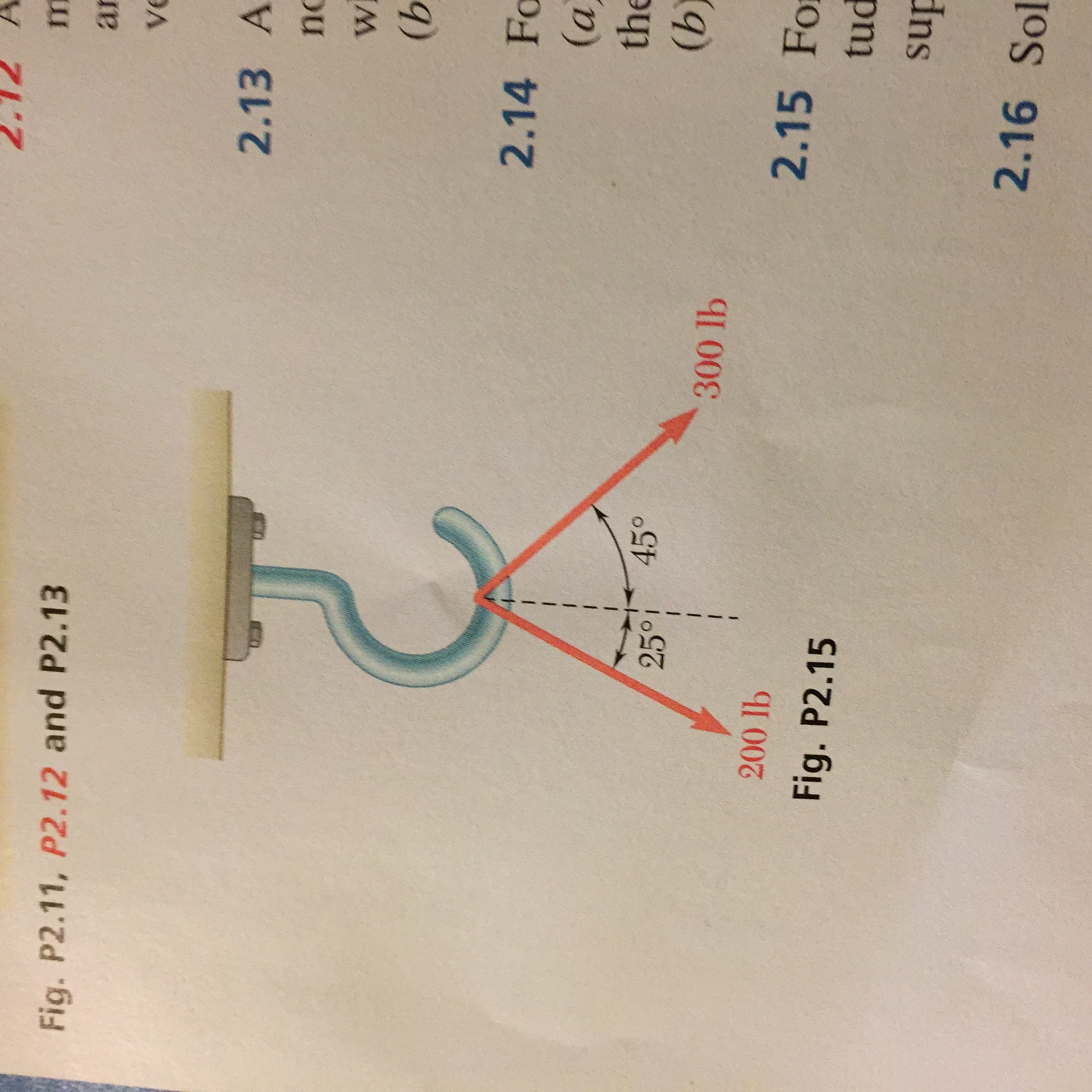 Solved For the hook support shown, determine by trigonometry | Chegg.com
