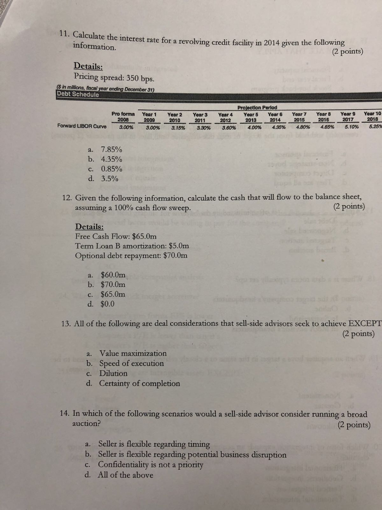 Solved 11. Calculate the interest rate for a revolving | Chegg.com