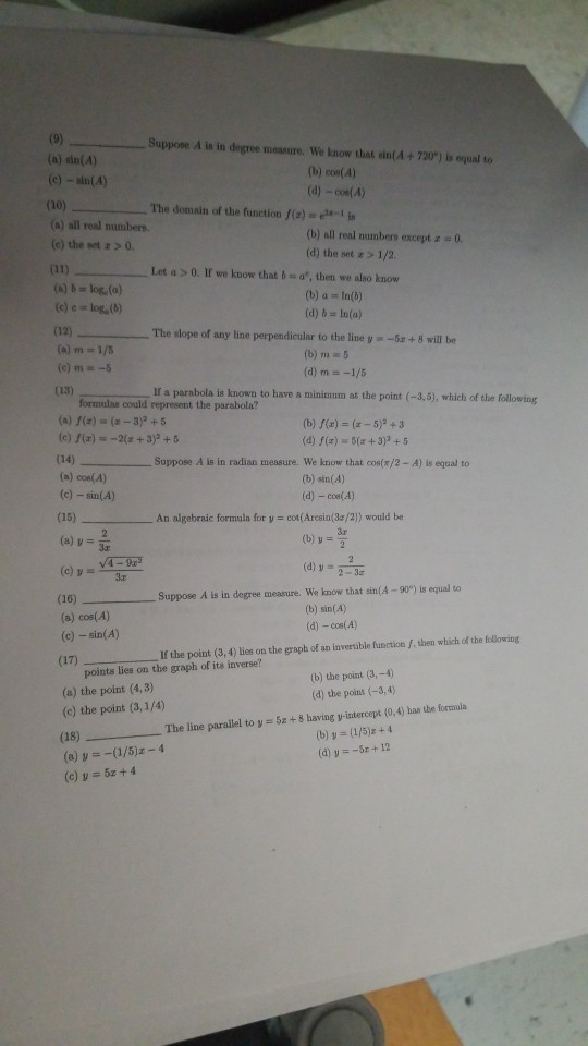 Solved Suppose A in in degree measure. We know that sin(A + | Chegg.com