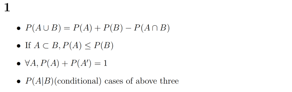 Solved ·P(AU B) = P(A) + P(B)-P(An B) If A c B, P(A) P(B) | Chegg.com