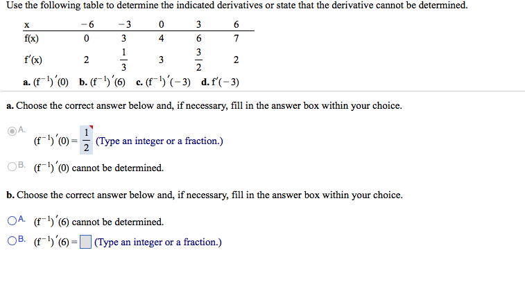 Solved Use the following table to determine the indicated | Chegg.com
