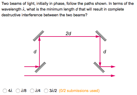Solved Two beams of light, initially in phase, follow the | Chegg.com