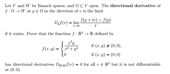 Solved Let V and W be Banach spaces, and Ω C V open. The | Chegg.com