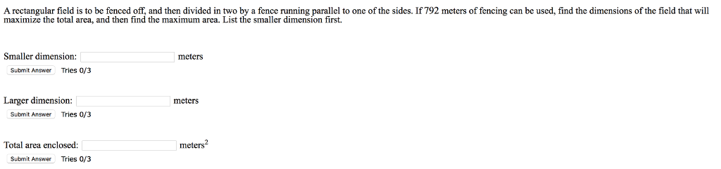 Solved A rectangular field is to be fenced off, and then | Chegg.com