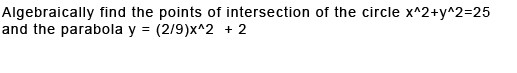 Solved Algebraically find the points of intersection of the | Chegg.com