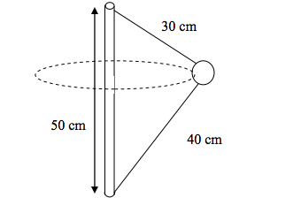 Solved A 0.3-kg mass is connected to the top of a 50-cm | Chegg.com