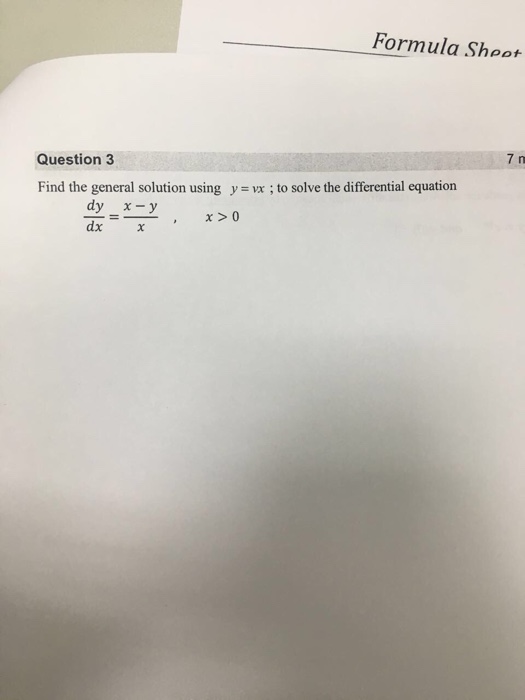 Solved Find the general solution using y = vx; to solve the | Chegg.com