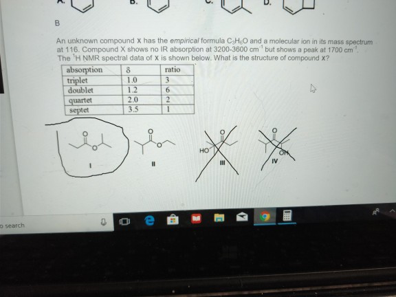 Solved An unknown compound X has the empirical formula C3H:O | Chegg.com