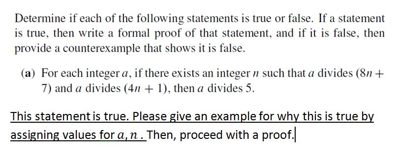 Solved Determine if each of the following statements is true | Chegg.com