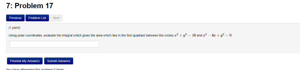 Solved 7: Problem 17 Previous Problem List (1 point) Using | Chegg.com