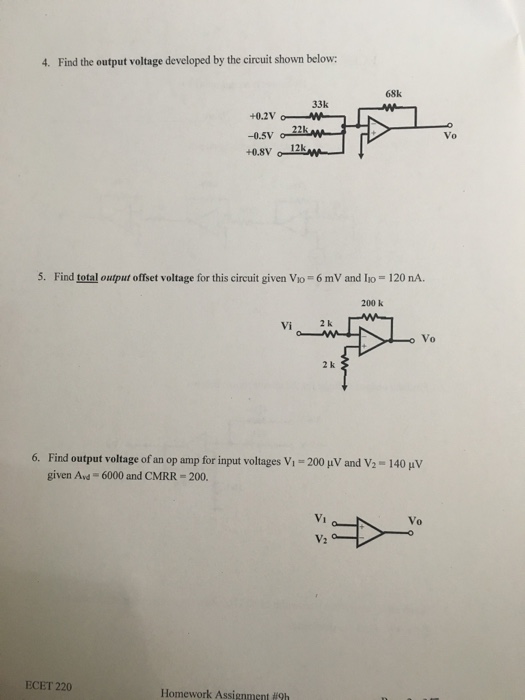 Solved Find the output voltage developed by the circuit | Chegg.com