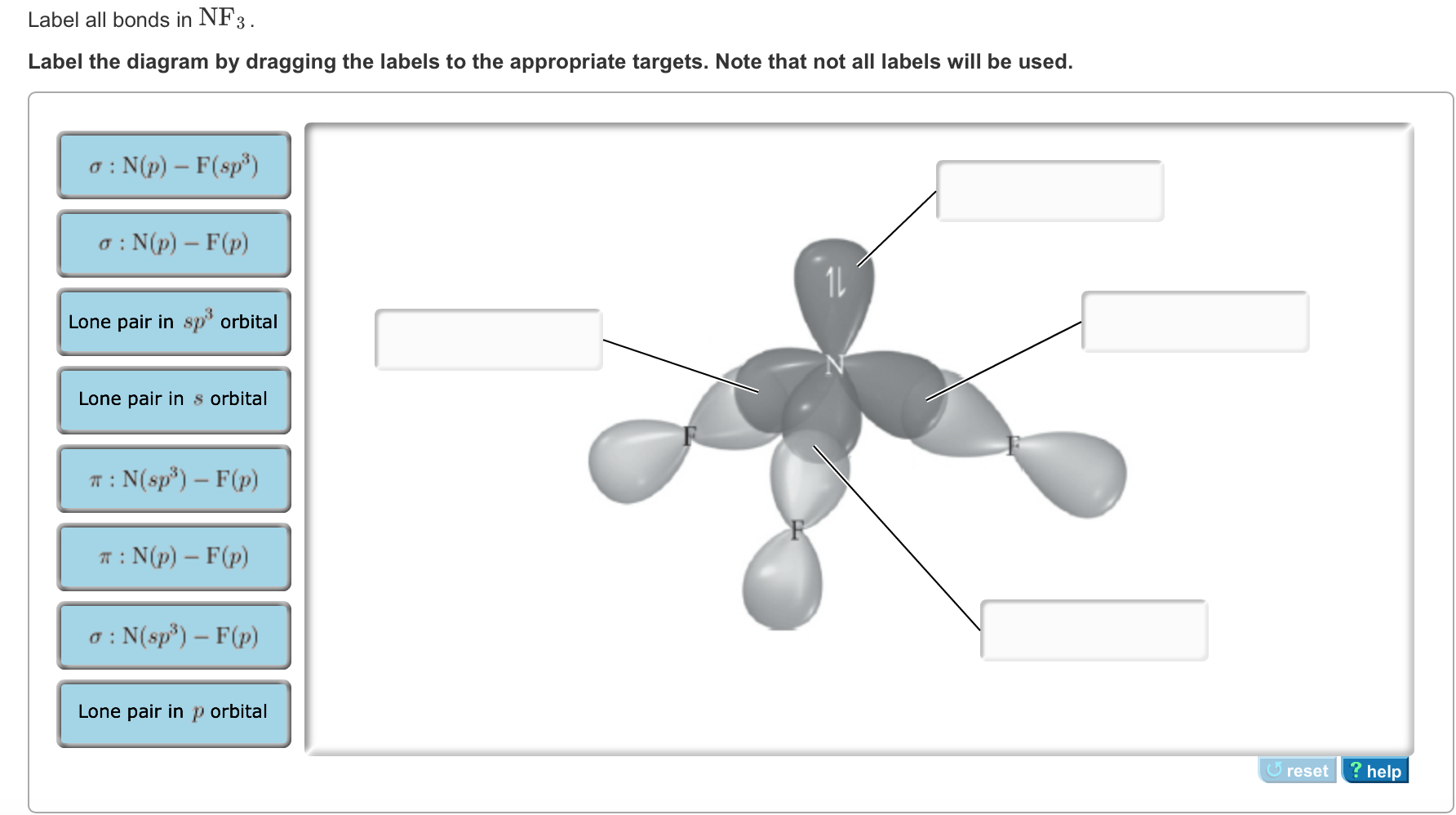 Solved Label all bonds in BF3. Label the diagram by dragging | Chegg.com