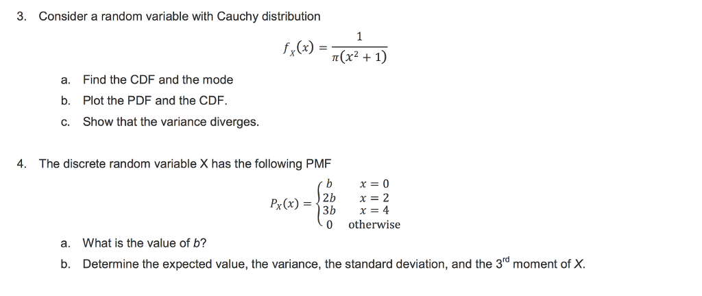 Solved Consider A Random Variable With Cauchy Distribution