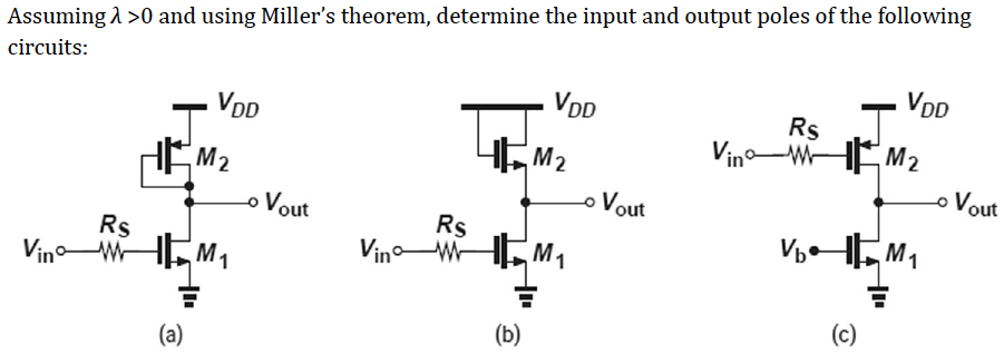 Solved Assuming lambda > 0 and using Miller's theorem, | Chegg.com