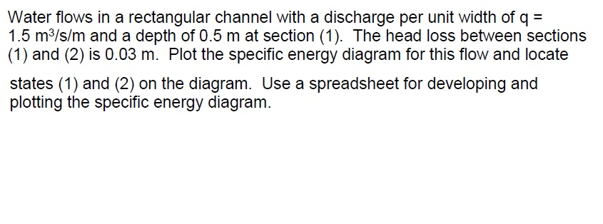 Solved Water flows in a rectangular channel with a discharge | Chegg.com