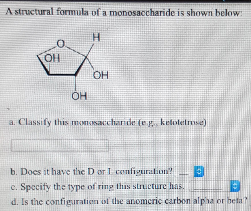 Solved A Fischer projection of a monosaccharide is shown | Chegg.com