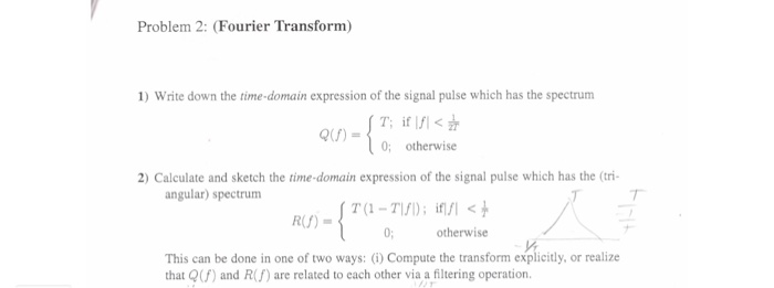 Solved Fourier Transform Write down the time-domain | Chegg.com