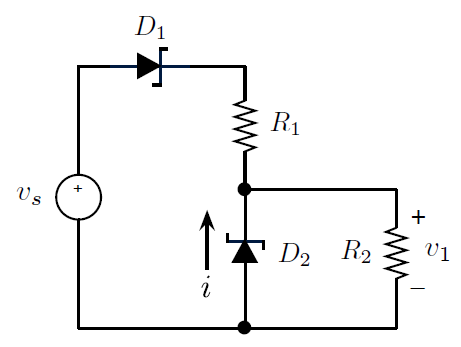 Solved The following circuit contains two Zener diodes. Both | Chegg.com