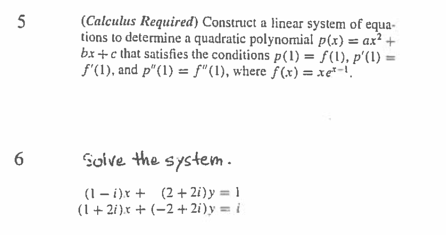 Solved Construct a linear system of equations to determine a | Chegg.com