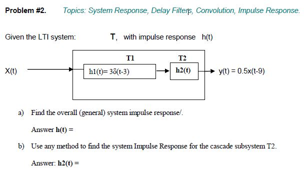 Solved Problem #2. Topics: System Response, Delay Filters, | Chegg.com