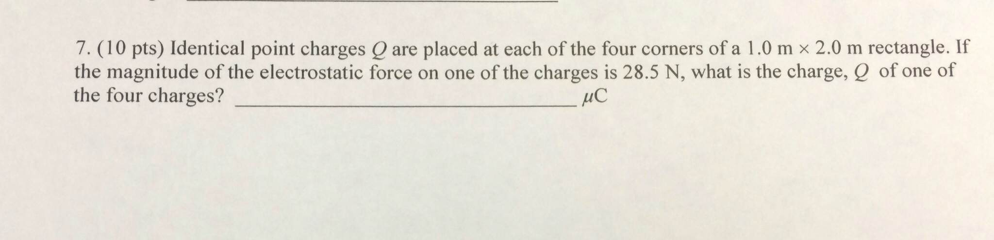 Solved Identical point charges Q are placed at each of the | Chegg.com