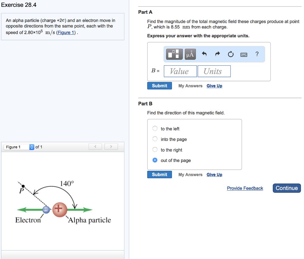 Solved Exercise 28.4 Part A An alpha particle (charge +2e) | Chegg.com