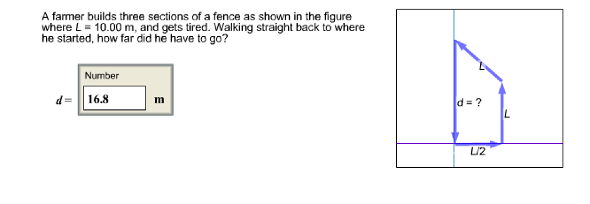 Solved A farmer builds three sections of a fence as shown in | Chegg.com