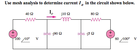 Solved Use mesh analysis to determine current Io in the | Chegg.com