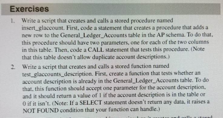 Solved Exercises 1. Write a script that creates and calls a | Chegg.com